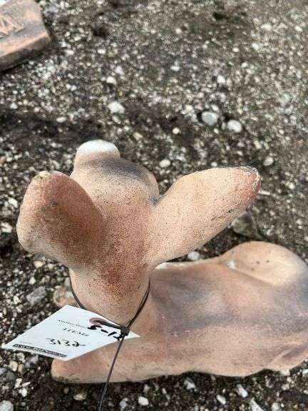 Concrete fawn, 14"L x 12"H - Albrecht Auction Service