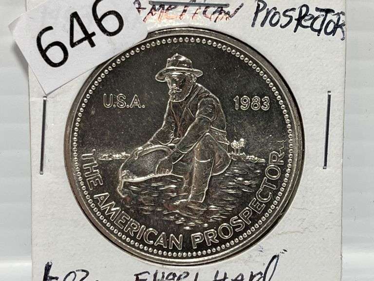 1983 1 oz. silver American Prospector from Engelhard, 2nd year, only ...