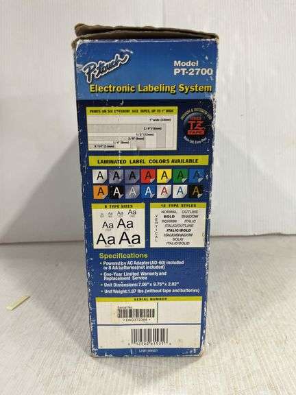 Brother P-Touch PT-2700 electronic thermal labeling system with built ...