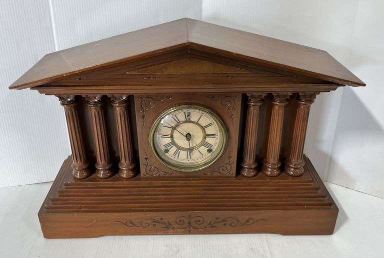 Early 1900s antique pendulum wind-up clock, two keys included inside ...