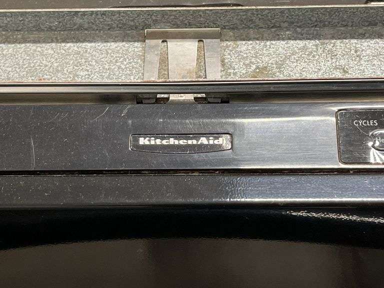 KitchenAid dishwasher, black, two rolling racks and utensil rack, model ...