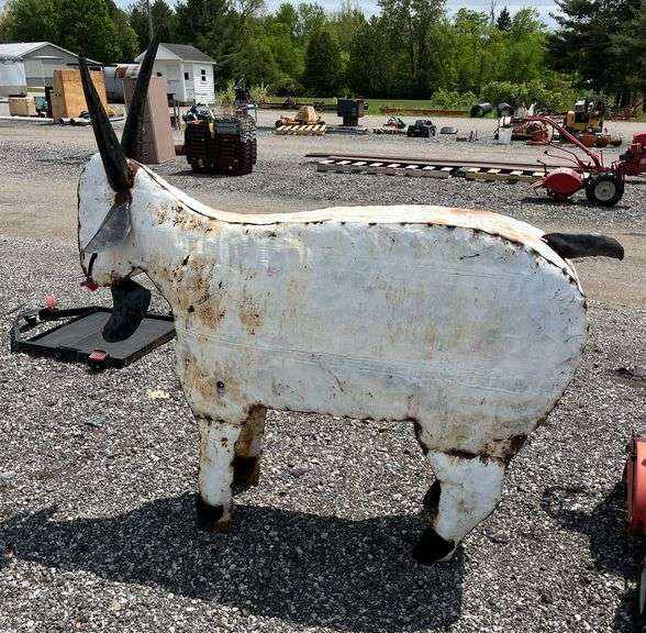 Goat tin yard art, 15" x 66" x 63"H, used - Albrecht Auction Service