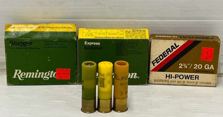 (10) 20-Gauge No. 3 Buckshot Shells, and (5) Federal 20-Gauge Slugs ...
