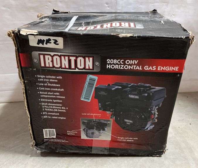 Ironton 208cc horizontal gas engine, new - Albrecht Auction Service