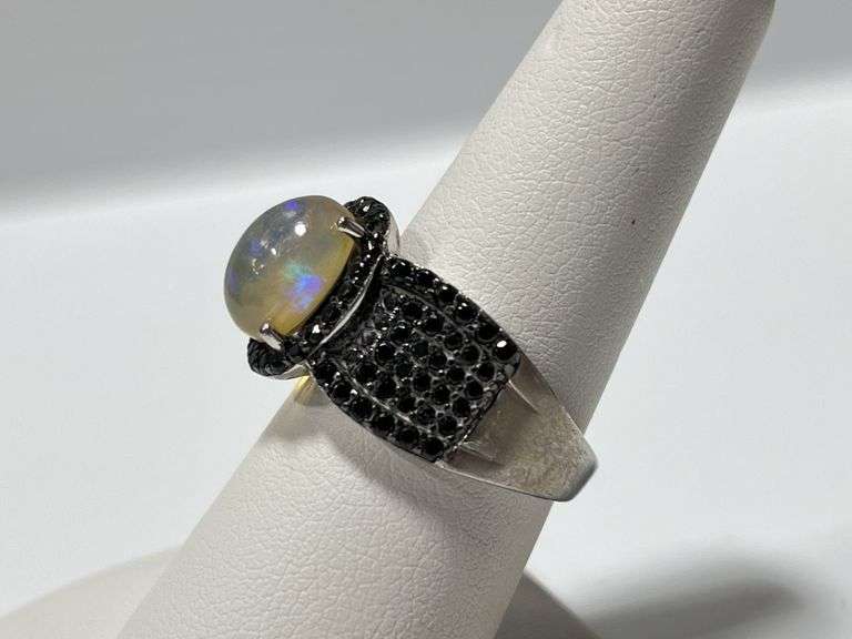 Ring jewelry box with (24) Sterling silver rings, each ring is marked with 925 or sterling ...