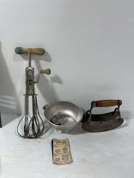 Farm, kitchen, home, and more items, includes: Lamp shade, brass tripod ...