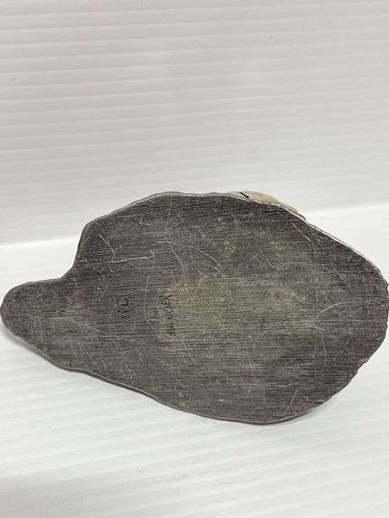 Michael Ricker pewter "Unicorn Egg", signed Ricker 1985, pewter fire ...