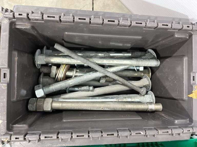 Container of carriage bolts, up to 12", container- 15" x 8" x 7"; (8 ...