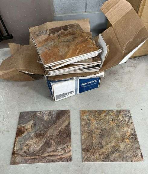 (2) Boxes of Armstrong floor tile, 8" x 8" - Albrecht Auction Service