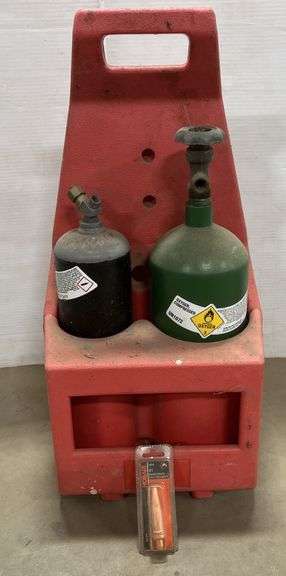 Portable torch set, 26"H case - Albrecht Auction Service