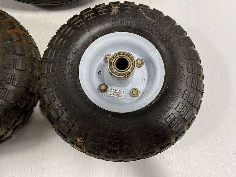 (3) Utility wheels, 10"Dia, good - Albrecht Auction Service