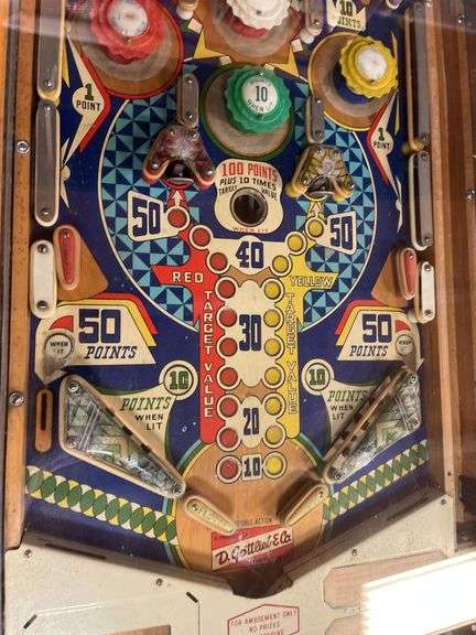 1958 Gottlieb's "Double Action" two-player pinball machine, nice play ...