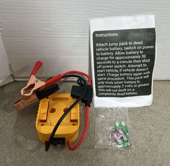 20V Jump starter adapter, great for jump starting vehicles, mowers ...