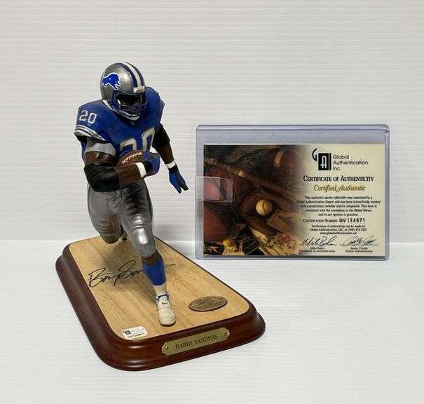 Barry Sanders autographed all star figurine, autograph authenticated by ...