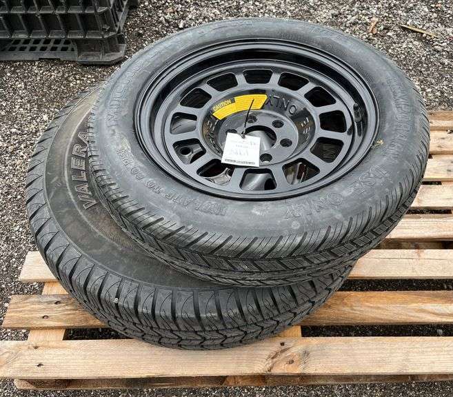 (2) 6-Lug rims, LT 245/75R16 and TF 55/80D16 donut tire, like new ...