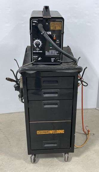 Chicago Electric flux 125 welder with rolling 4 drawer stand and extra ...