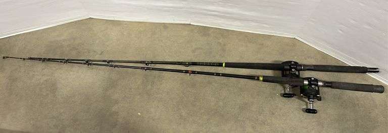 (2) Heavy duty rods and reels, includes: 2- Shimano reels, LTD20 and ...