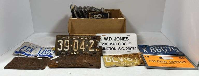 Over (60) License plates, used - Albrecht Auction Service