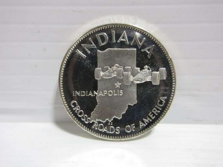 .47 troy oz Sterling Silver Indiana State Bullion Round, GEM BU ...