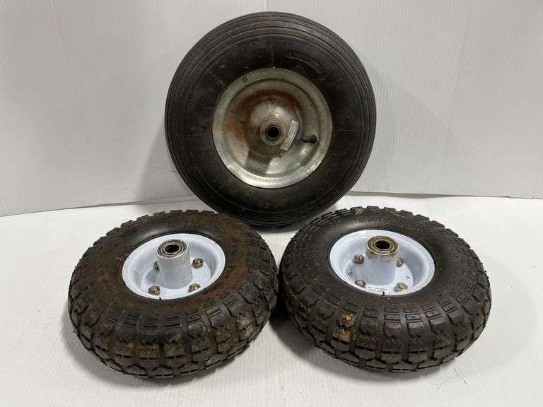 (3) Utility wheels, 10"Dia, good - Albrecht Auction Service
