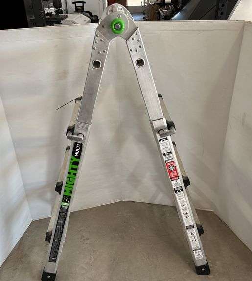 Mighty multi-position aluminum ladder, owner's manual included, folded ...