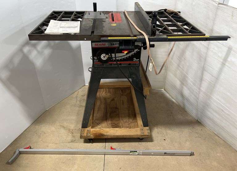 Sears Craftsman 10" belt drive table saw, 3HP - Albrecht Auction Service