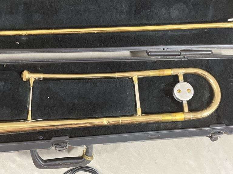 Selmer Bach trombone in case, early 2000 purchased, has scratches and a ...
