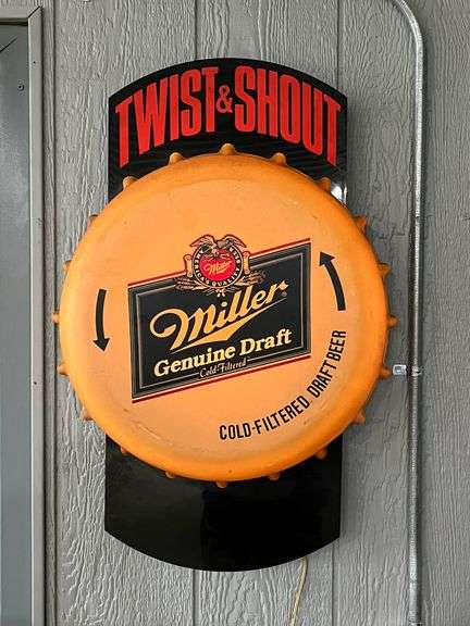 Miller Twist & Shout hanging light sign, 17"W x 30"H, good - Albrecht ...
