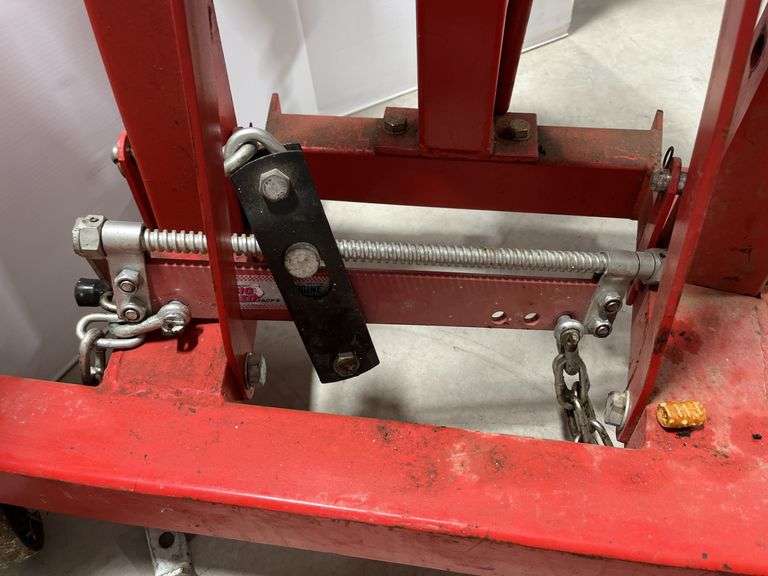 Big Red, 2-ton hydraulic engine hoist with 8-ton long ram jack, comes ...