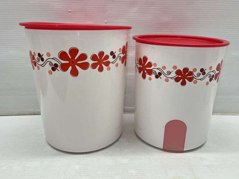 4-Piece Tupperware window one-touch canister set, up to 9 1/4"H, light ...