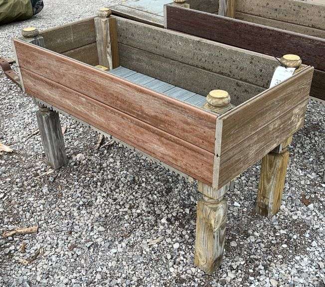 Raised garden bed, made from composite deck boards, treated legs, comes ...
