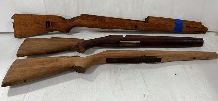 (3) Rifle stocks, include: M1 Garand, appears to be new; Unfinished ...