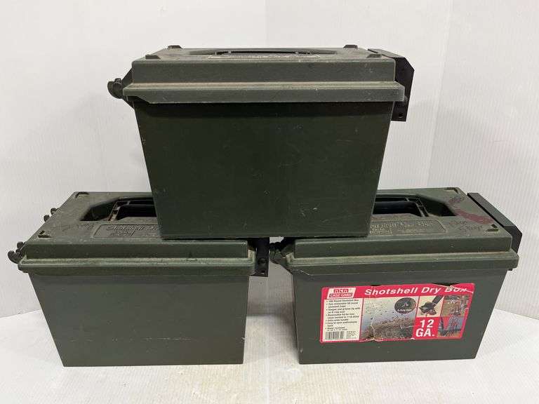 (3) Shotshell boxes, includes: One- 12-gauge with 5 trays, One- 12 ...