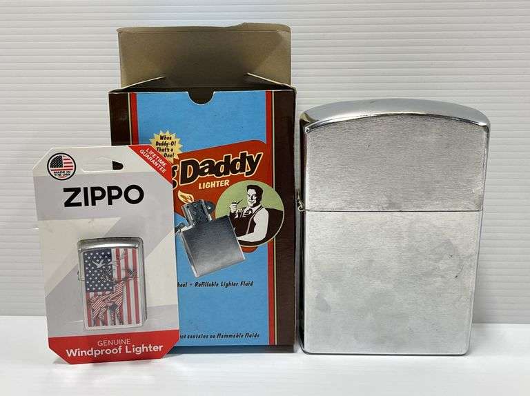 (2) Lighters, includes: Zippo windproof, 1 1/2" x 2 1/4"; Big Daddy, 4 ...