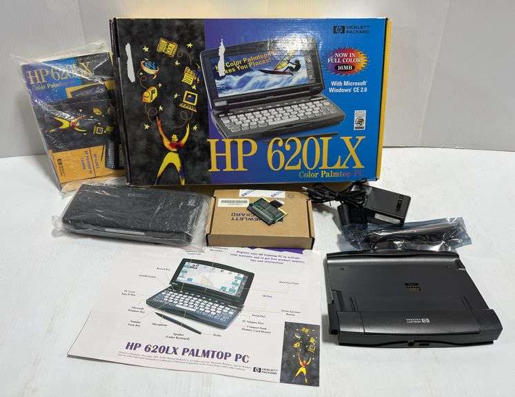 HP 620 LX Color Palmtop PC, AC Adapter, Docking Cradle, Rechargeable ...