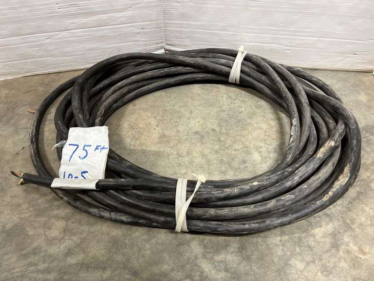 Black electrical cord, 10-gauge, 5-conductor, 75'L, looks good - Albrecht Auction Service