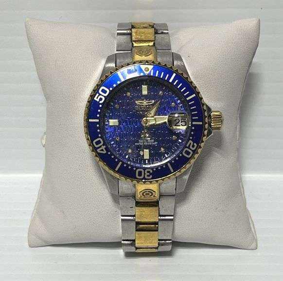 38mm Invicta automatic watch, date window, blue face, excellent ...