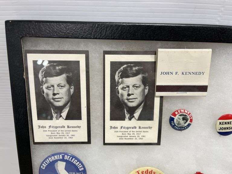 Political collectibles: (21) John F. Kennedy political pins, buttons ...