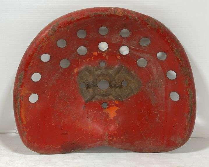 Old red tractor seat, 17" x 14 1/2", good for age - Albrecht Auction ...