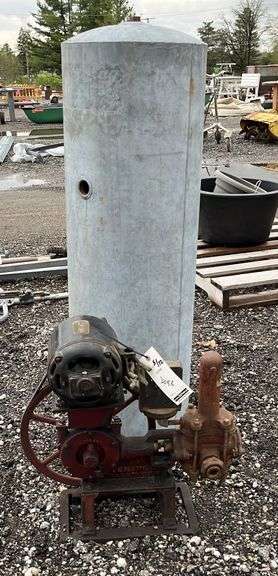Old Marvel piston well pump with galvanized tank, not tested, as is ...