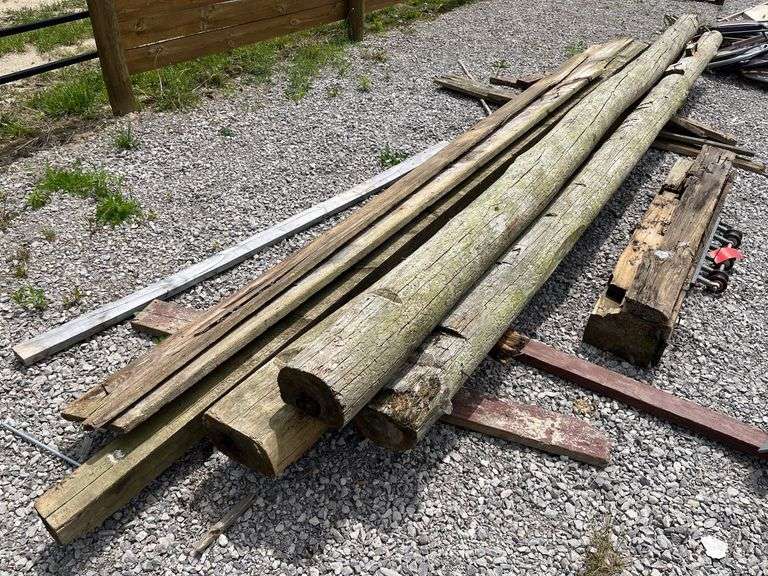 (3) Barn beams, 15'L; Barn wood plank, 13"W x 1"Thick x 14'L; Barn beam ...