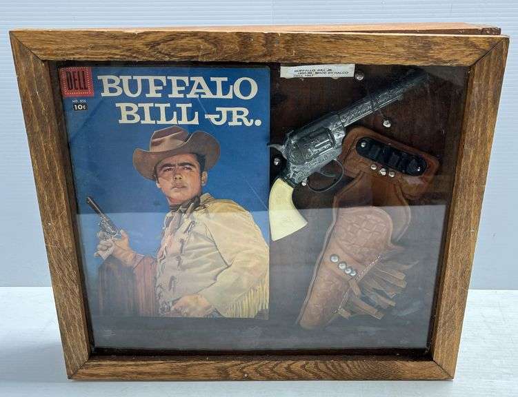 1959-1960 Buffalo Bill Jr. cap gun with Dell comic and holster in a ...