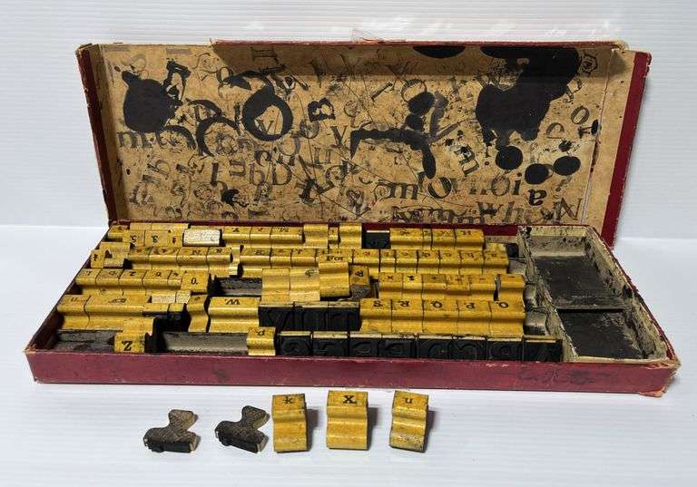 Old Parker, No. 925 Woodstock rubber stamp press set with original box ...