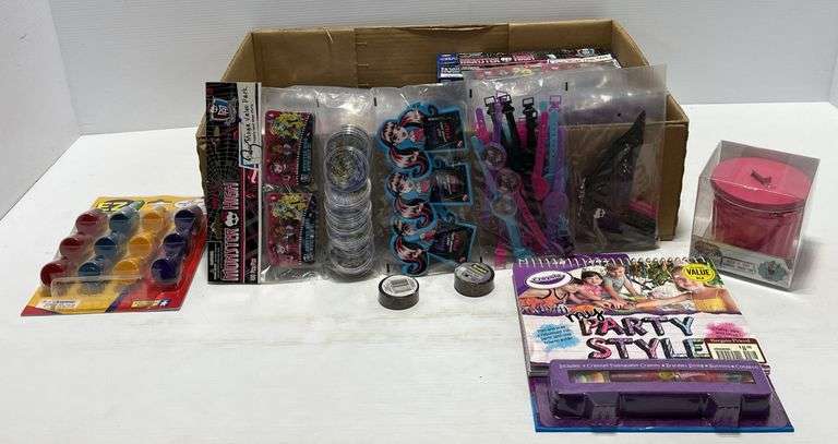 Office, gift, and party items, includes: (4) Monster High Super Mega ...