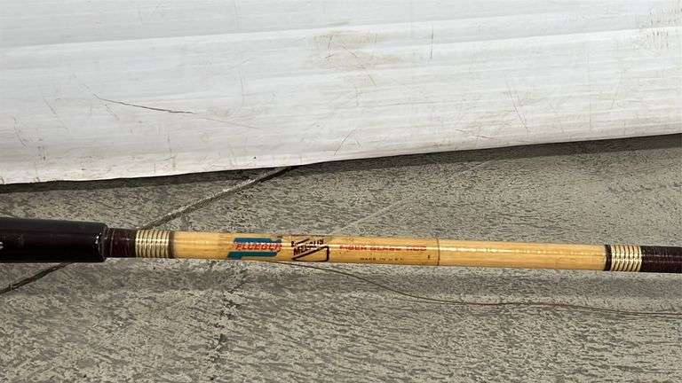 Fishing pole with Shakespeare Marhoff 1964 reel and Pflueger fiberglass ...