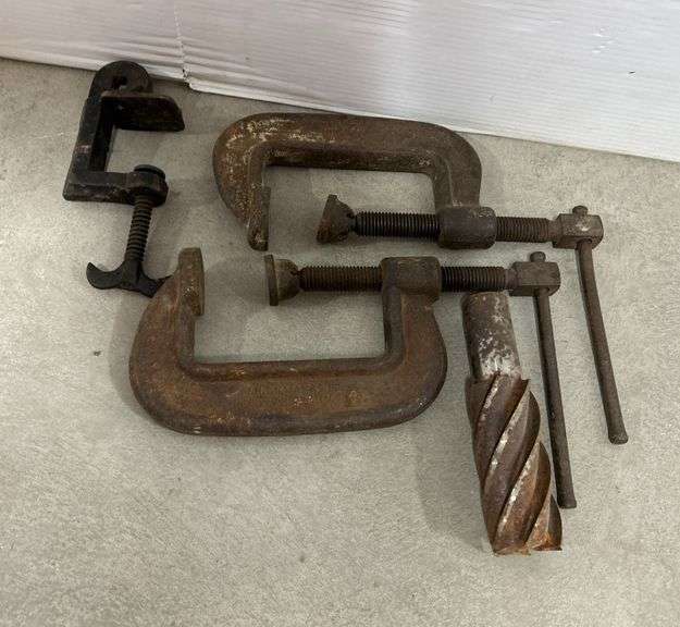 (2) Heavy duty adjustable clamps, Old style clamp, and reamer, up to 5 ...