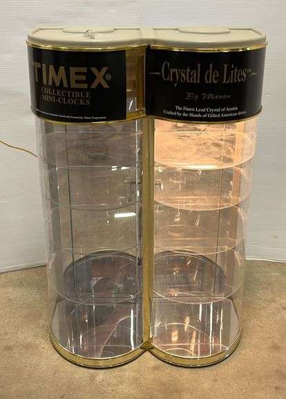 Timex light-up display case cabinet with key, 20"W x 10"D x 27"H, works ...