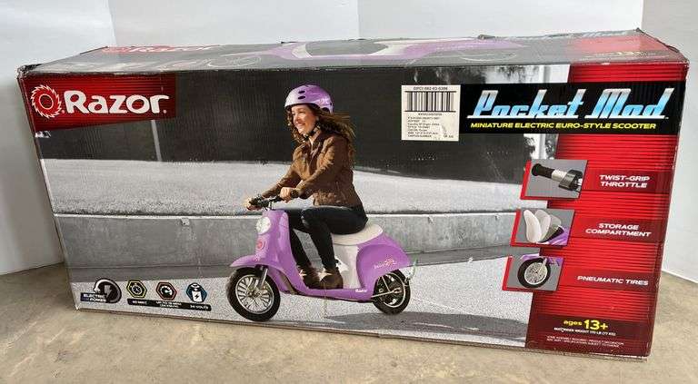 Razor pocket mod-miniature electric euro-style scooter, great for ages ...