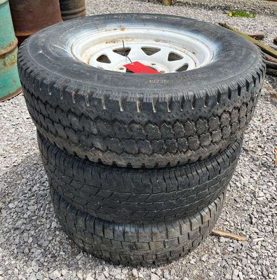 (3) 6-Lug trailer tires and rims, 245/75R16, tires hold air - Albrecht ...
