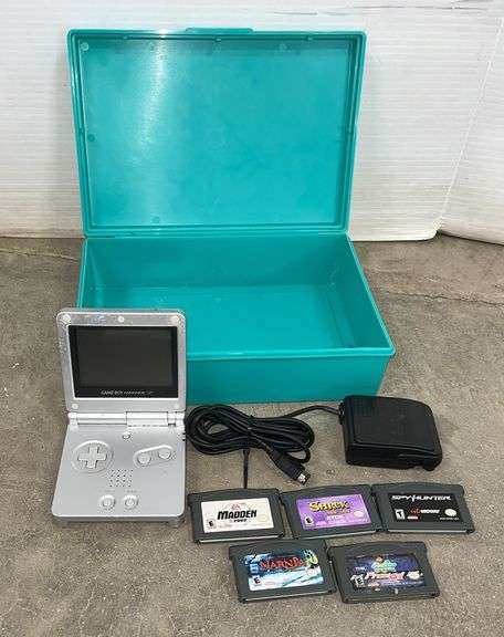 Nintendo Gameboy Advance SP model AGS-001 with (5) Games: Spy Hunter ...